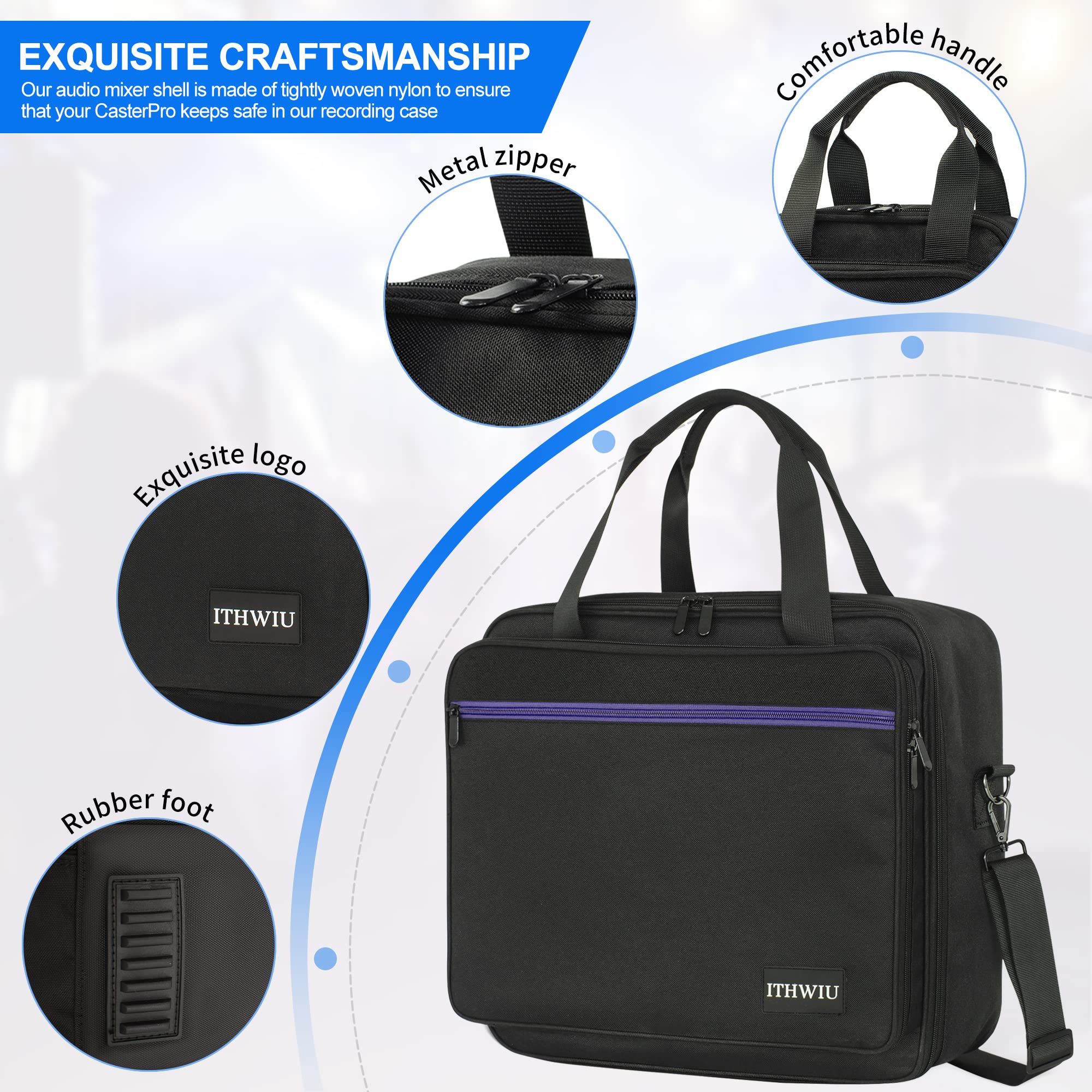 ITHWIU Travel Padded Nylon Mixer Gear Carrying Case For Alto 12 channel mixer / Q1202USB Bag