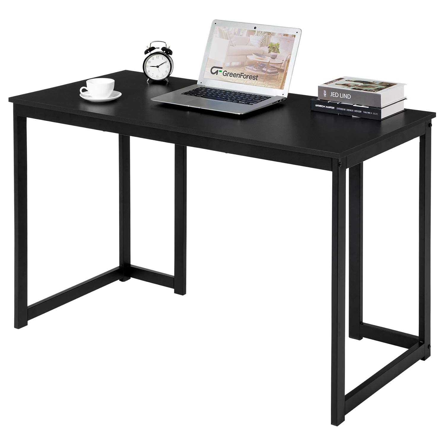 GreenForest Home Office Computer Desk 47 inch Modern Simple Style Writing Study Table Gaming Desk for Workstation, Easy Assembly, Black