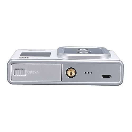 HD 4K Digital Camera, Autofocus Compact Digital Camera Dual Lens Dual Screen for Photography (White)