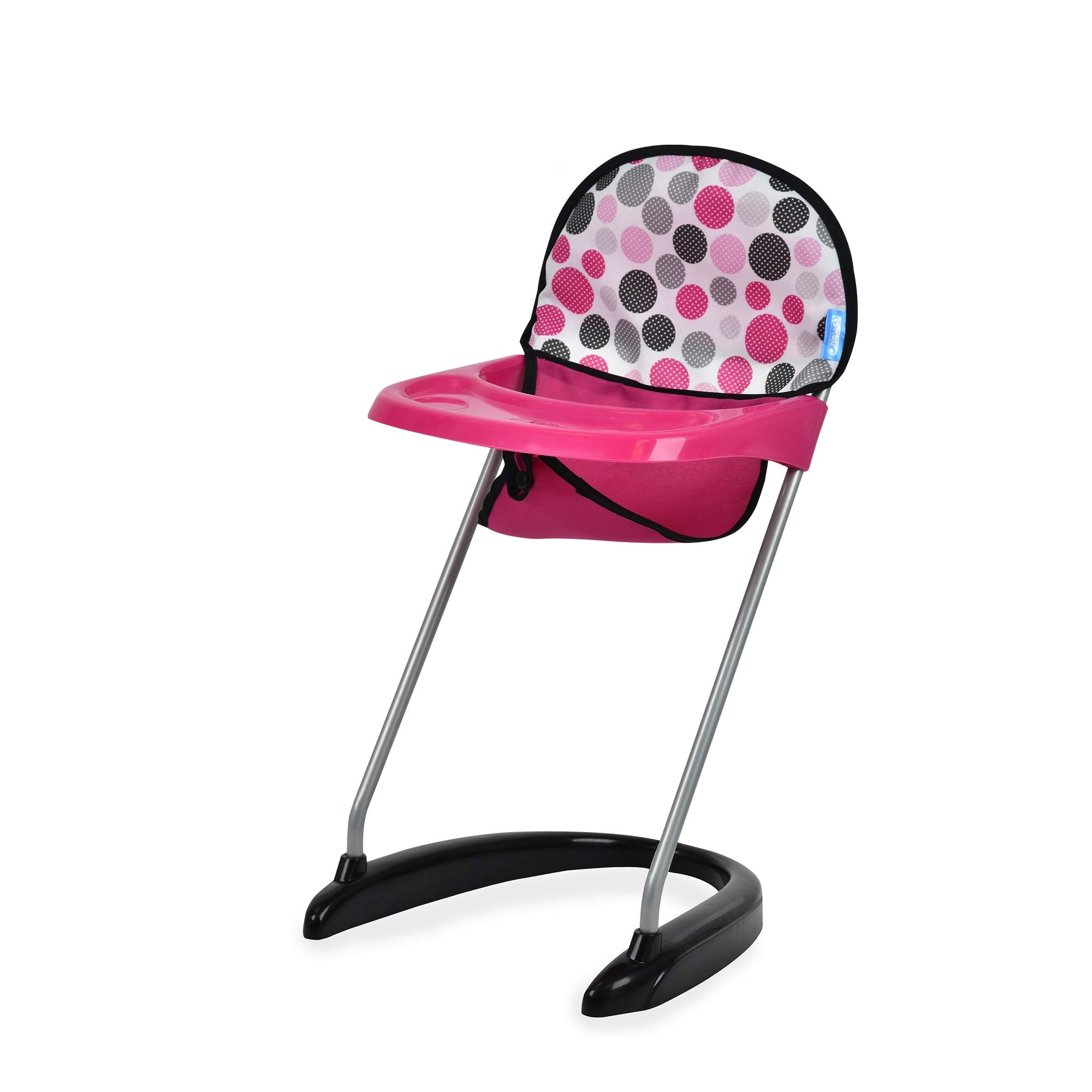 Hauck Pink Dot Doll 3 Piece Doll Stroll and Care Set Includes a Half Folding Stroller, Play Yard and High Chair