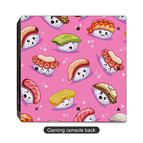 Kawaii Sushi Emotions Sticker for P-S4 Controller Full Protective Skin Cover Design Wrap Decal Sticker Compatible with P-S4 Print