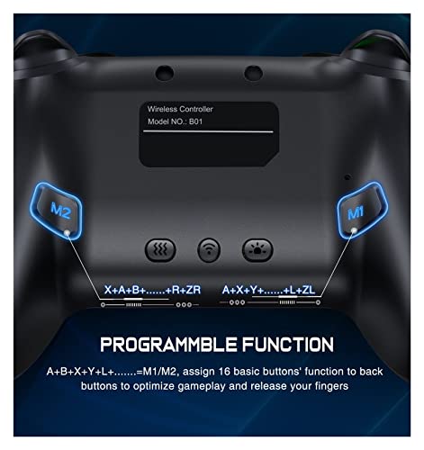KLEEME Game Controller Wireless Controller Compatible with Nintendo Switch OLED Console Pro Gamepad with 600Mah Rechargeable Battery Programmable Turbo Function