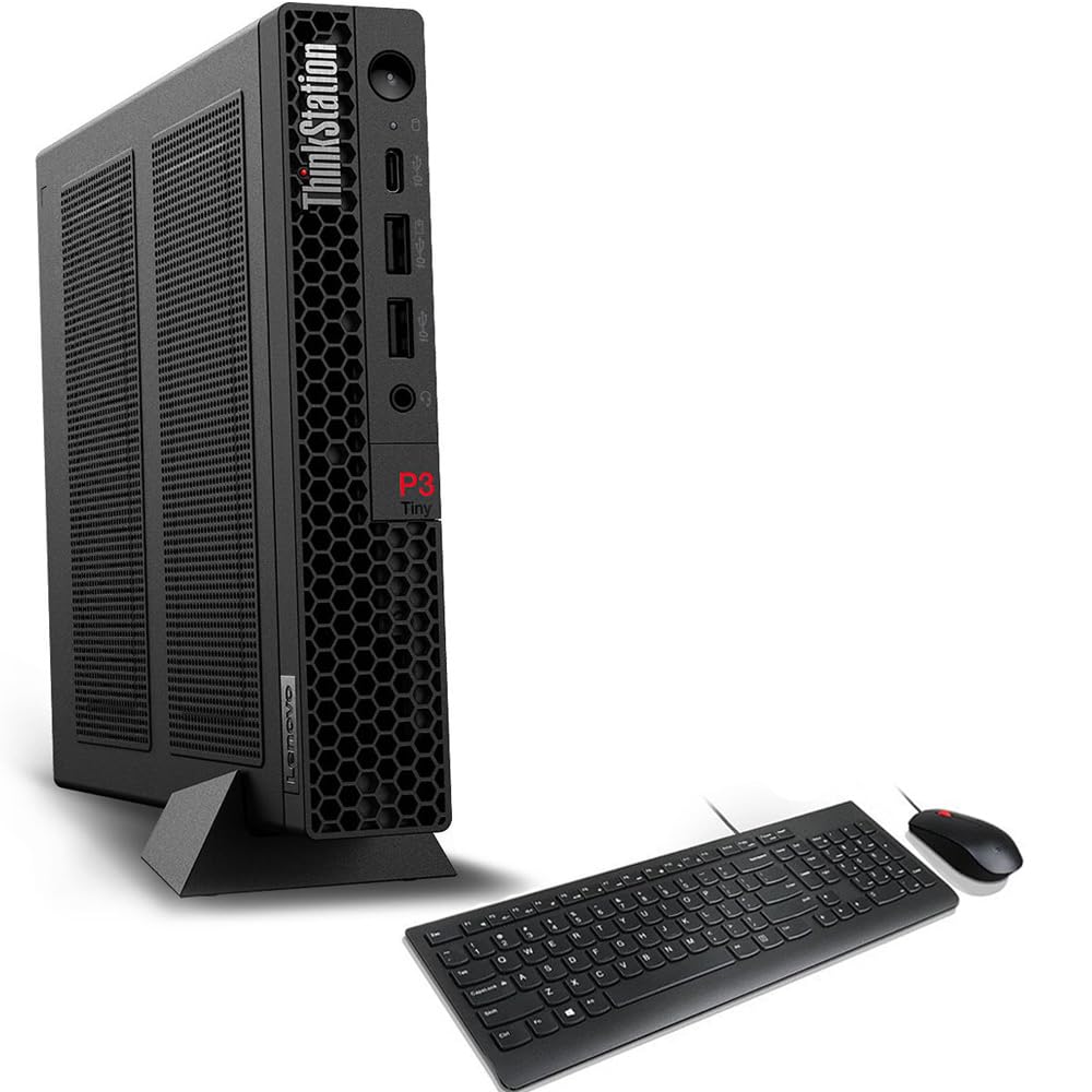 Lenovo ThinkStation P3 Tiny WiFi Business Mini Desktop (Intel i7-13700T 16-Core, 16GB RAM, 512GB PCIe SSD, T1000, Bluetooth, HDMI, USB 3.2, Black, Win 11 Pro) with Hub