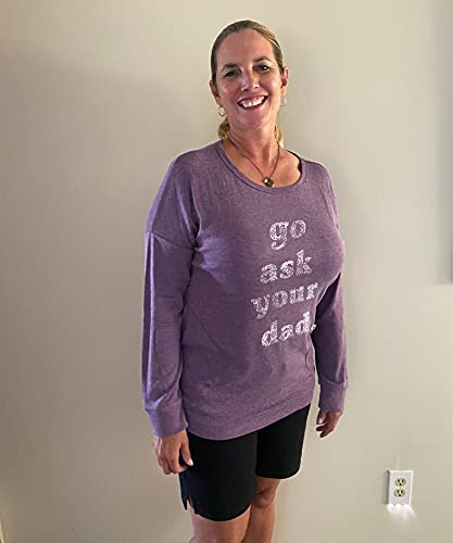Go Ask Your Dad Sweatshirt Women Funny Mom Life Pocket Shirts Graphic Long Sleeve Tees