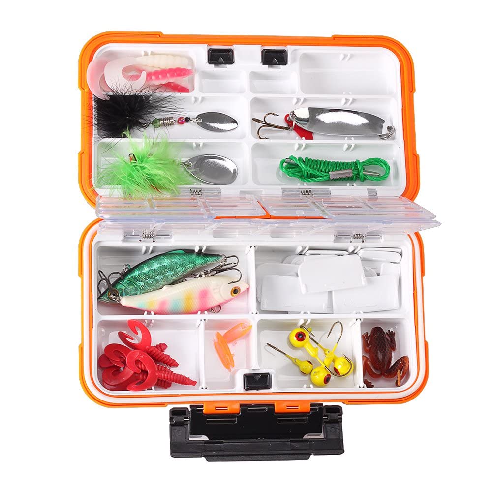 HERCULES Fishing Storage Plastic Tackle Box Lure Storage Box with Removable Dividers