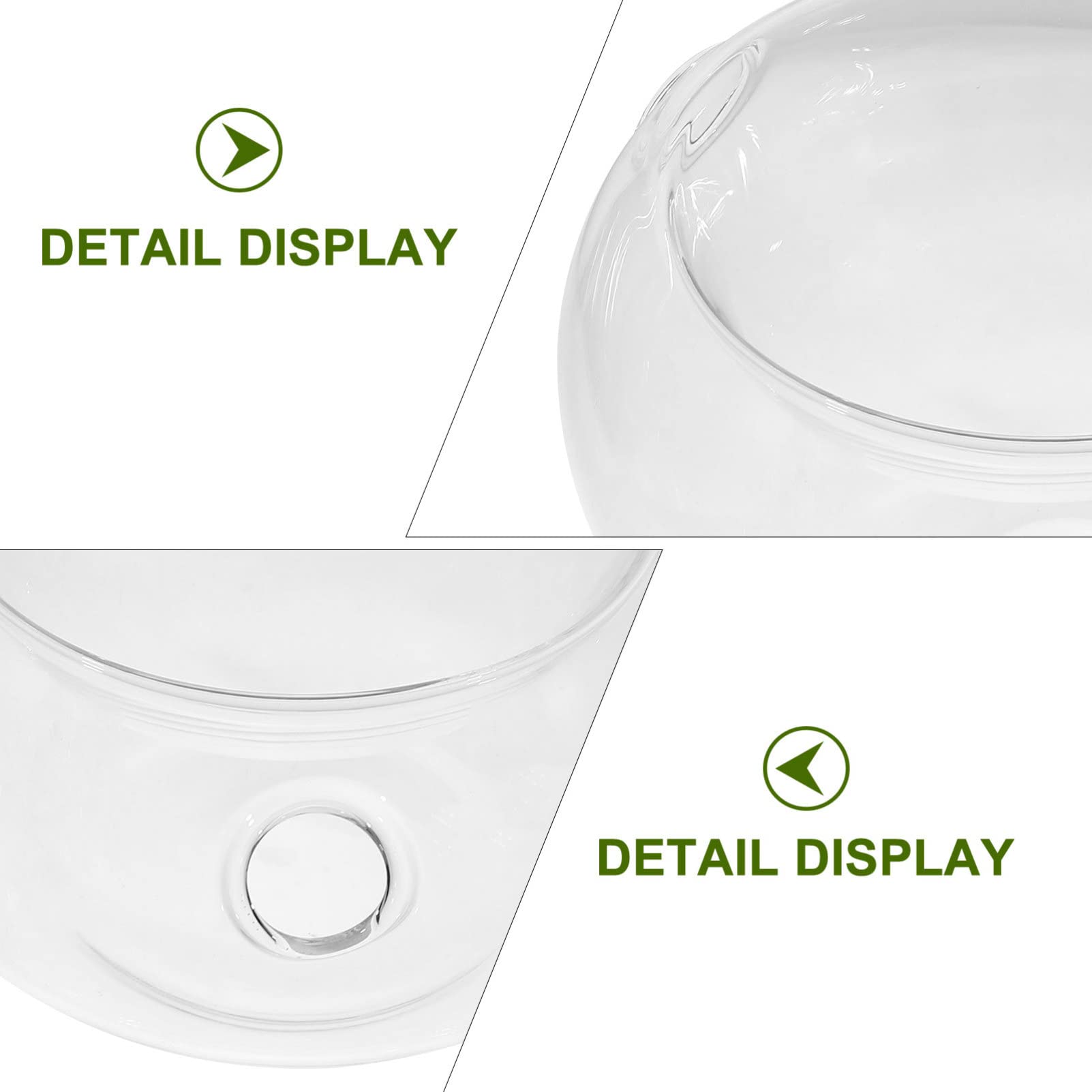Housoutil 1pc Double Wall Glass Salad Bowl, Handmade Dry Ice Artistic Conception Glass Cooking, Clear Hollowware Bowl, Microwave, Freezer and Dishwasher Safe for Kitchen Home Housewarming Party