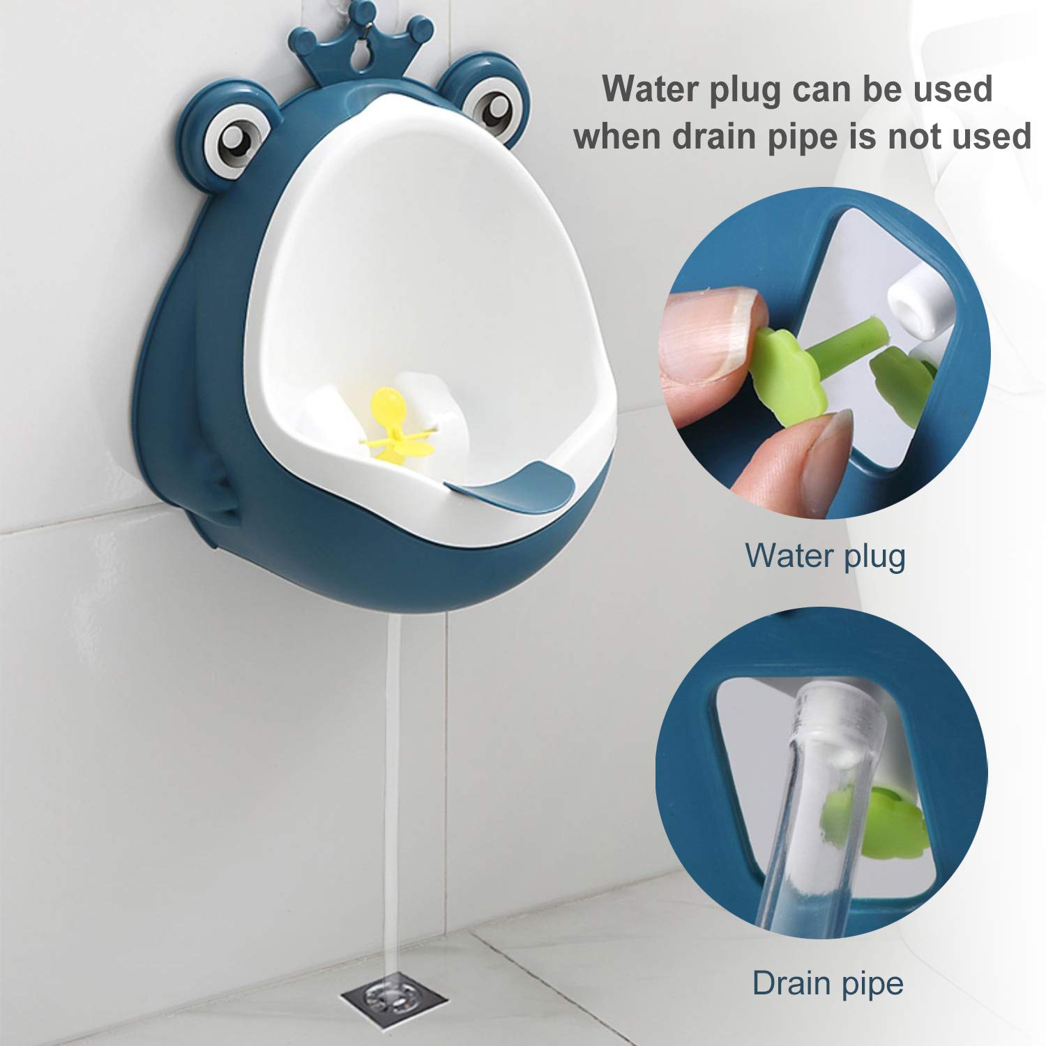 Hallo Potty Training Urinal Boy Urinal Kids Toddler Pee Trainer Bathroom Funny Baby Training Potties(DEEP Blue)