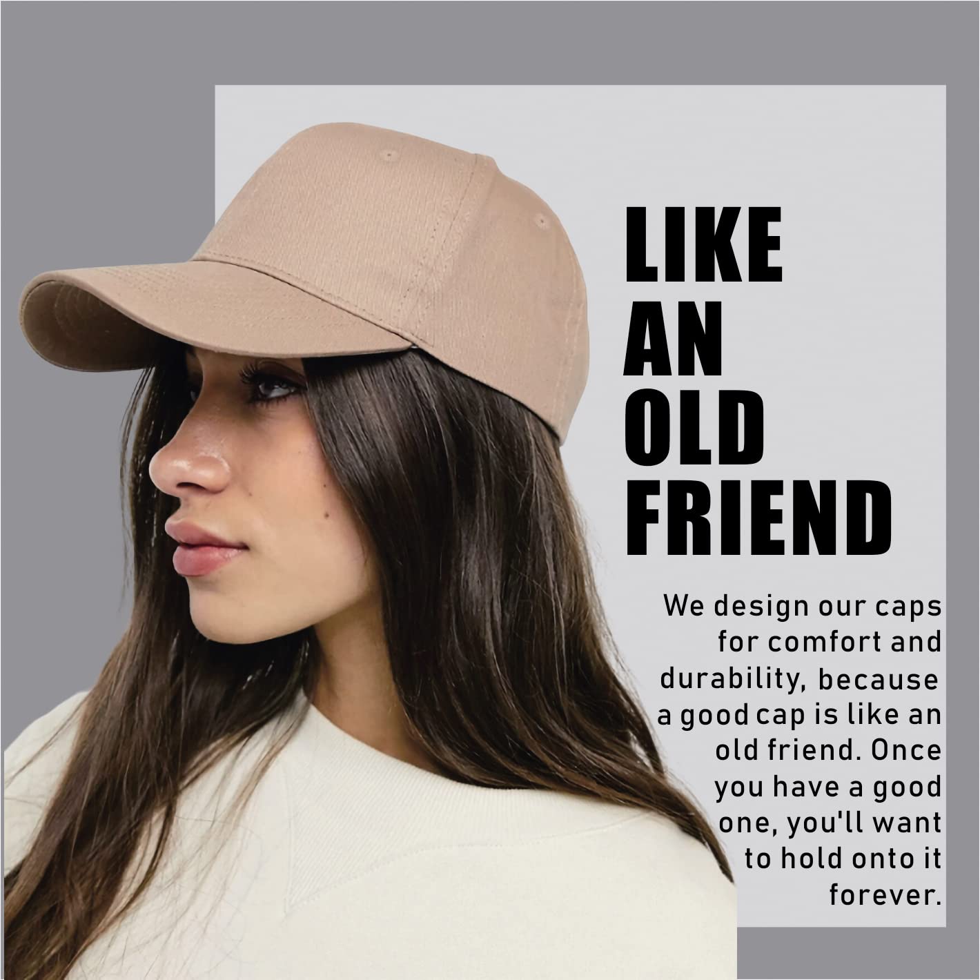JXXAMZ33 Baseball Cap Adjustable Size for Men Women Sports Workout Hat Trucker Hats Dad Hat Plain Baseball Caps Beige
