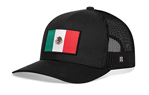 HAKA Mexico Hat – Mexican Flag Trucker Hat Baseball Cap Snapback Golf Hat (Black)