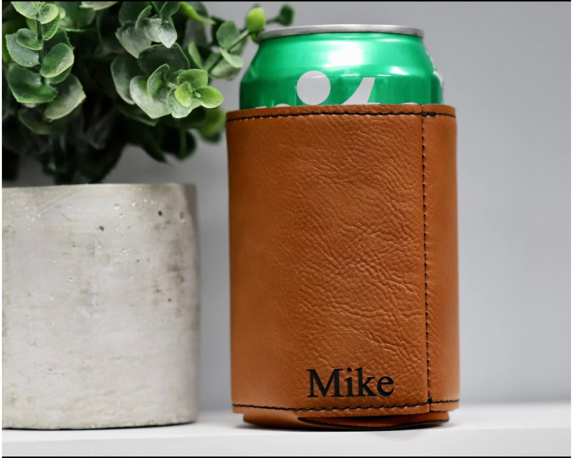 Groomsmen Can Cooler Holder, Groomsmen Gifts Personalized, Engraved Can Cooler, Beer Can Holder, Groomsmen Proposal, Groomsman Gift Ideas (Raw Hide)