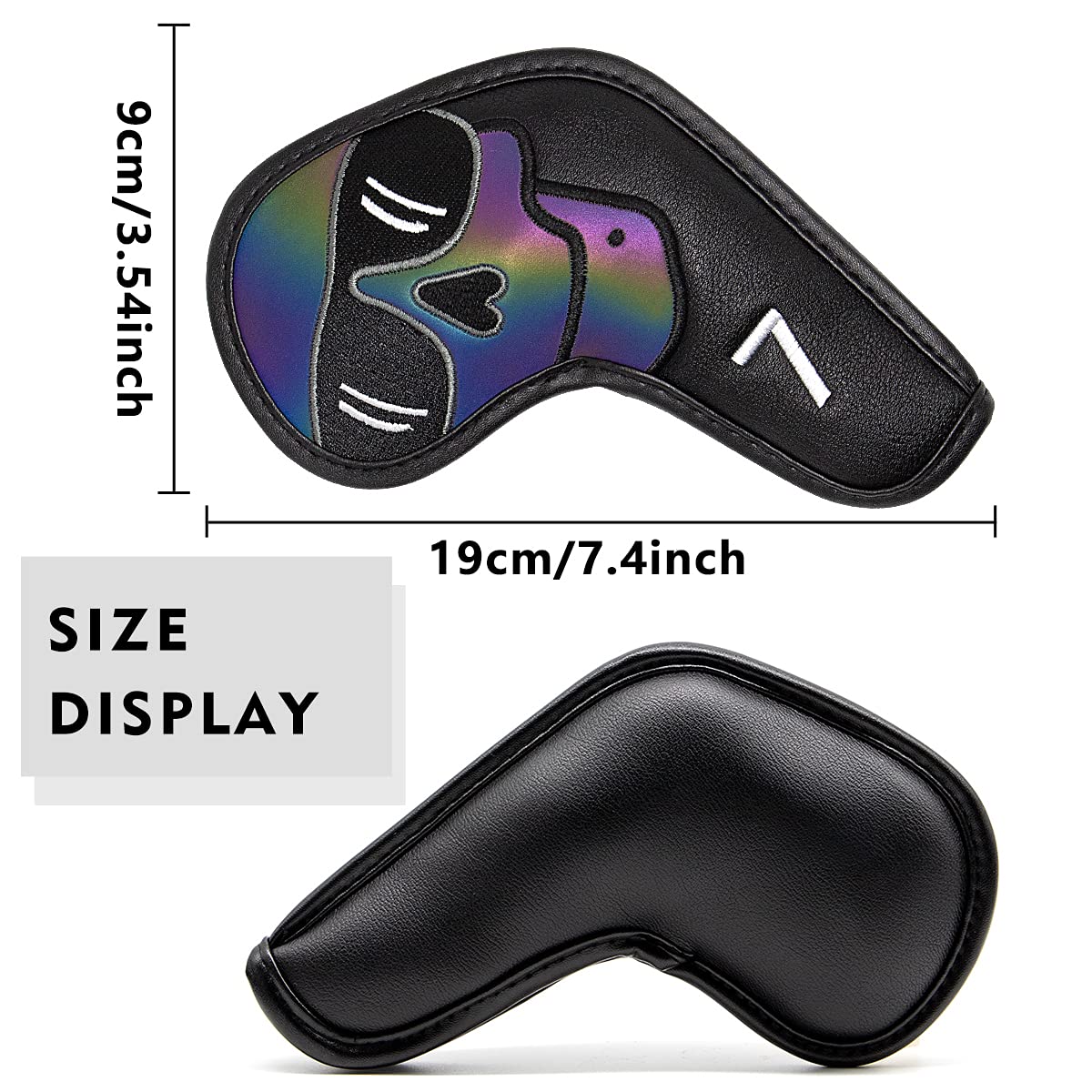 Golf Iron Covers 10pcs,Golf Iron Head Covers Leather Golf Iron Covers Set Skeleton Golf Iron Headcovers,Long Neck Golf Club Head Covers for Iron with Magic Tape Fit All Brands