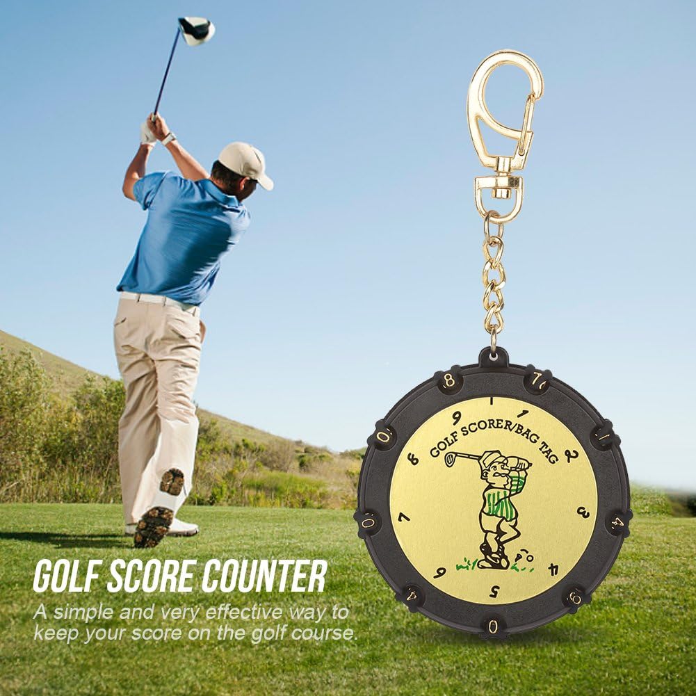 Golf Score Counter 18 Holes Tally Counter Hand Held Clicker Digit Counter Golf Numbers Clicker with Clip Keychain for Golf Accessory