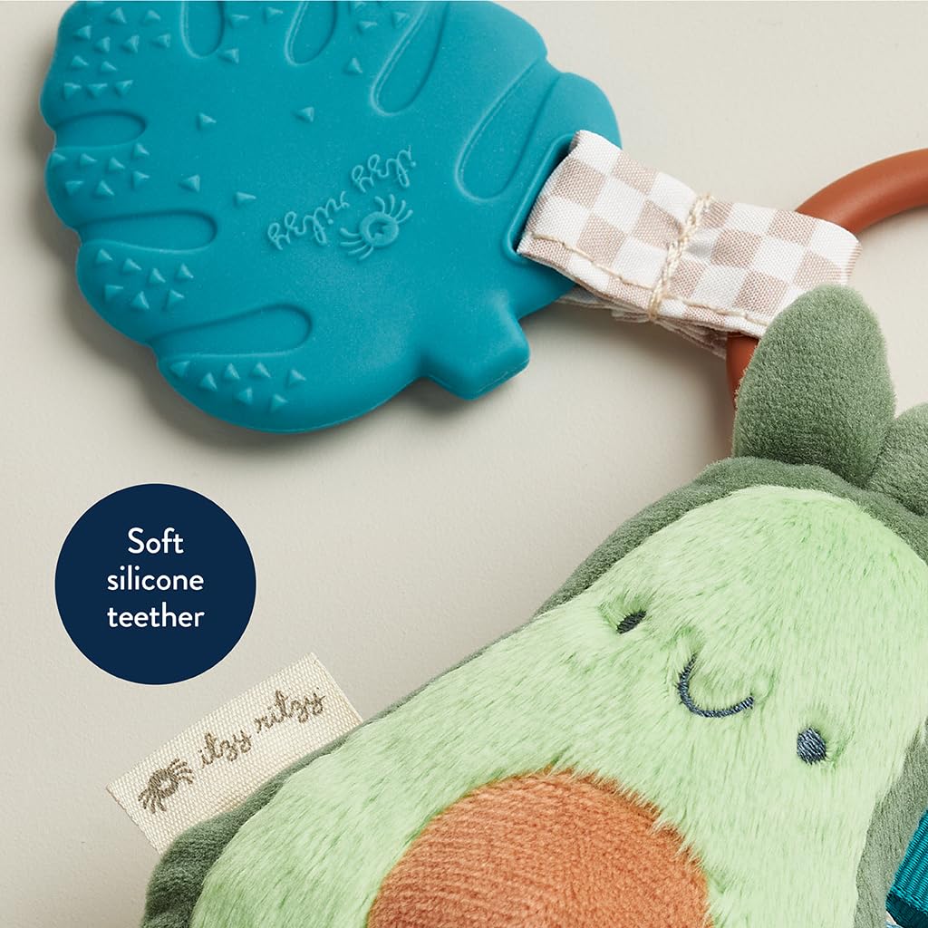 Itzy Ritzy Infant Toy & Teether - Itzy Pal Baby Teething Toy Includes Lovey, Crinkle Sound, Textured Ribbons & Silicone Teether Toy for Newborn (Purple Dinosaur)