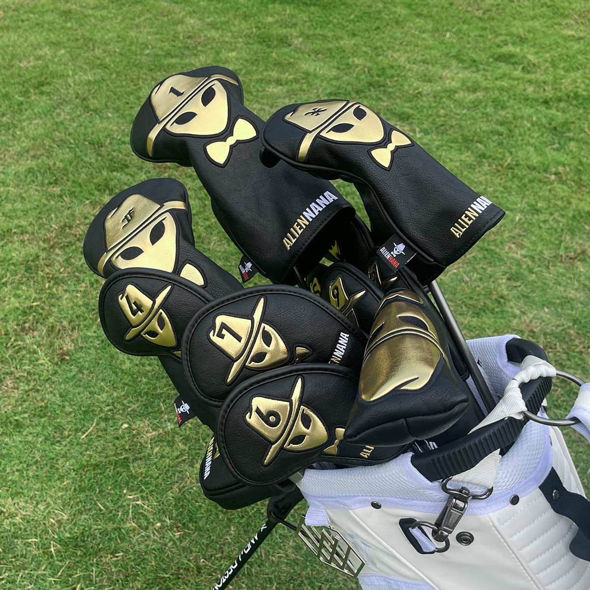 Golf Club Headcover Set Golf Driver Cover Fairway Cover Hybird Covers Iron Headcover Blade Putter Covers, Synthetic Leather Headcover