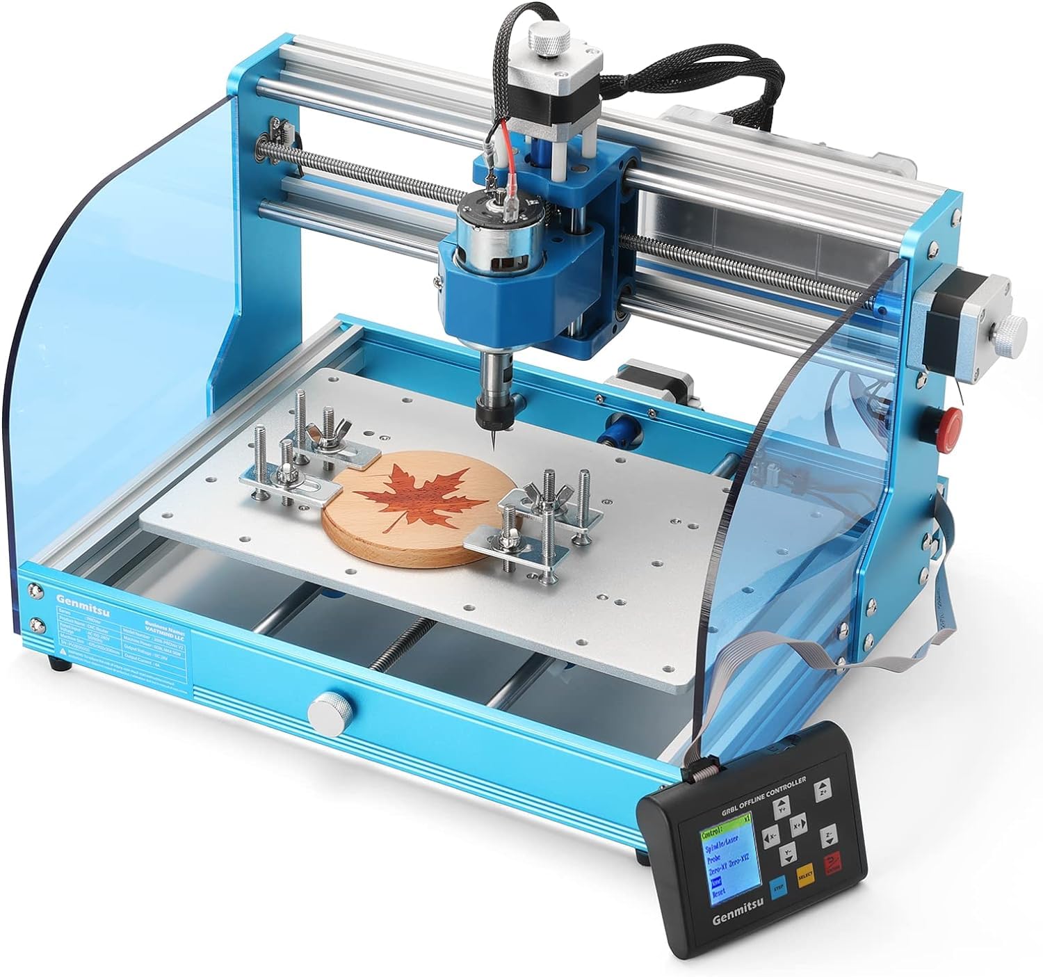 Genmitsu 3018-PROVer V2 Upgraded Desktop CNC Router Machine with GRBL Offline Control, Limit Switches & Emergency-Stop, XYZ Effective Working Area 284 x 180 x 40mm (11.2 x 7.1 x 1.6 inches)