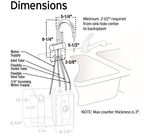 InSinkErator F-HC3300SN Modern Instant Hot & Cold Water Dispenser - Faucet Only, Satin Nickel