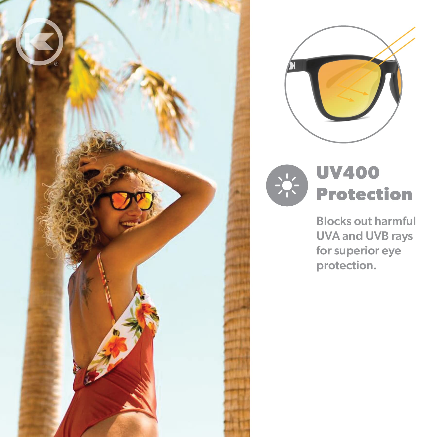 Knockaround Classics Polarized Sunglasses for Men & Women - Impact Resistant Lenses & Full UV400 Protection, Black On Black Frames/Black Lenses