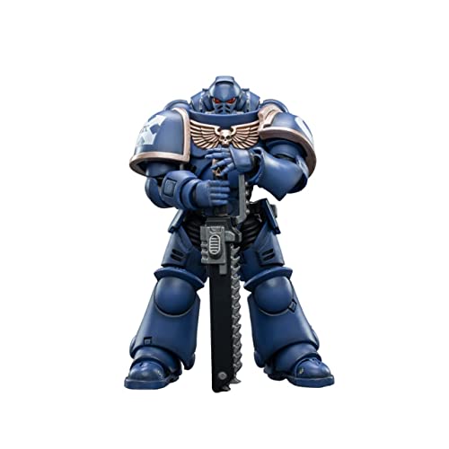 JoyToy Warhammer 40K 1/18 Action Figure Space Marines Ultramarines Model(Brother Catonus), Blue (JT2825)