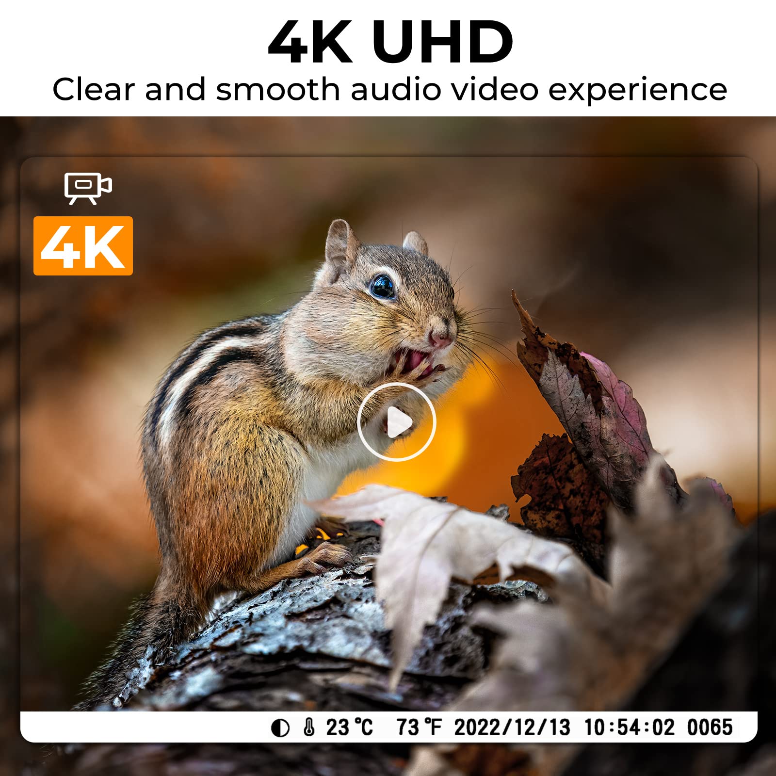 K&F Concept 4K 32MP WiFi Trail Camera, Bluetooth Game Camera with No Glow Night Vision Motion Activated IP66 Waterproof, 0.2s Trigger Time, H.264 HD Video Hunting Camera for Wildlife Monitoring