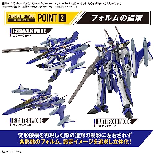 Yf-29 Durandal Valkyrie (Maximilian Jenius Use) Full Set Pack Macross Frontier, Bandai Spirits HG 1/100 Model Kit