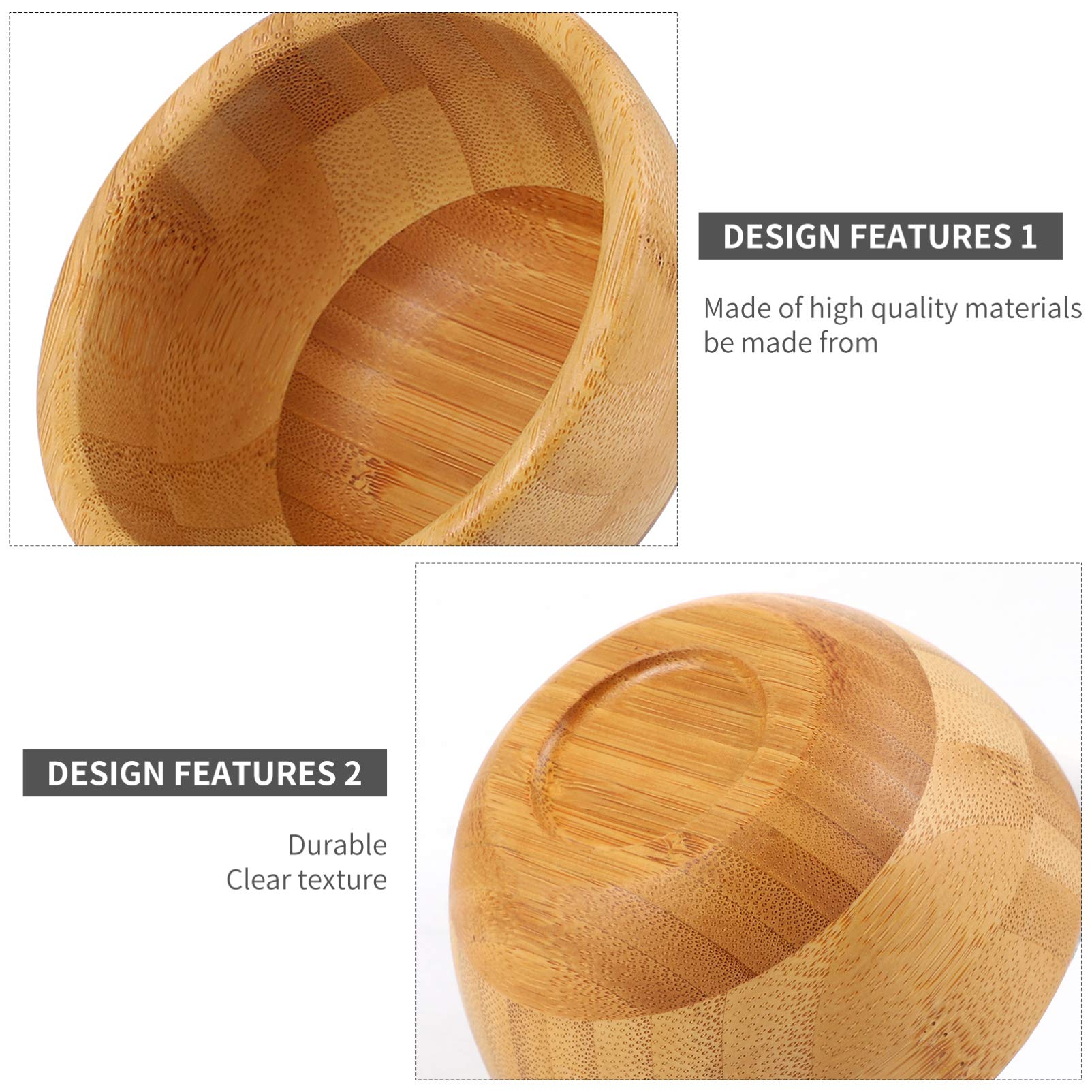 Hemoton Wooden Tray Salad Bowl Child Dried Fruit Food Bowl Bamboo Flatware