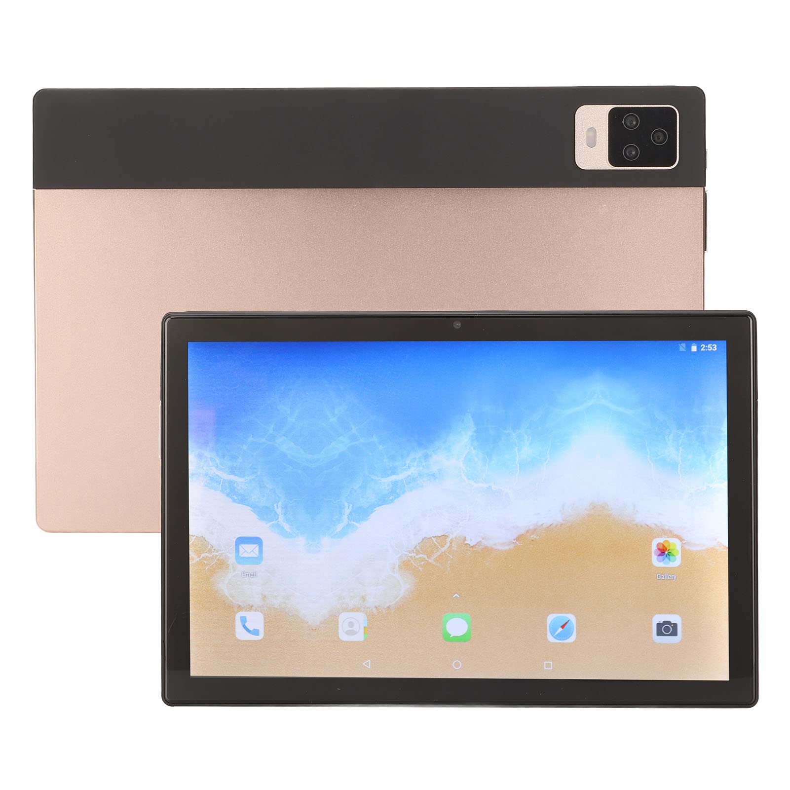 HD Tablet, IPS Screen 8GB RAM 256GB ROM 10 Inch Tablet Dual SIM Dual Standby Gold 100-240V 8 Core CPU for Kids for Android 12 for Learning (US Plug)