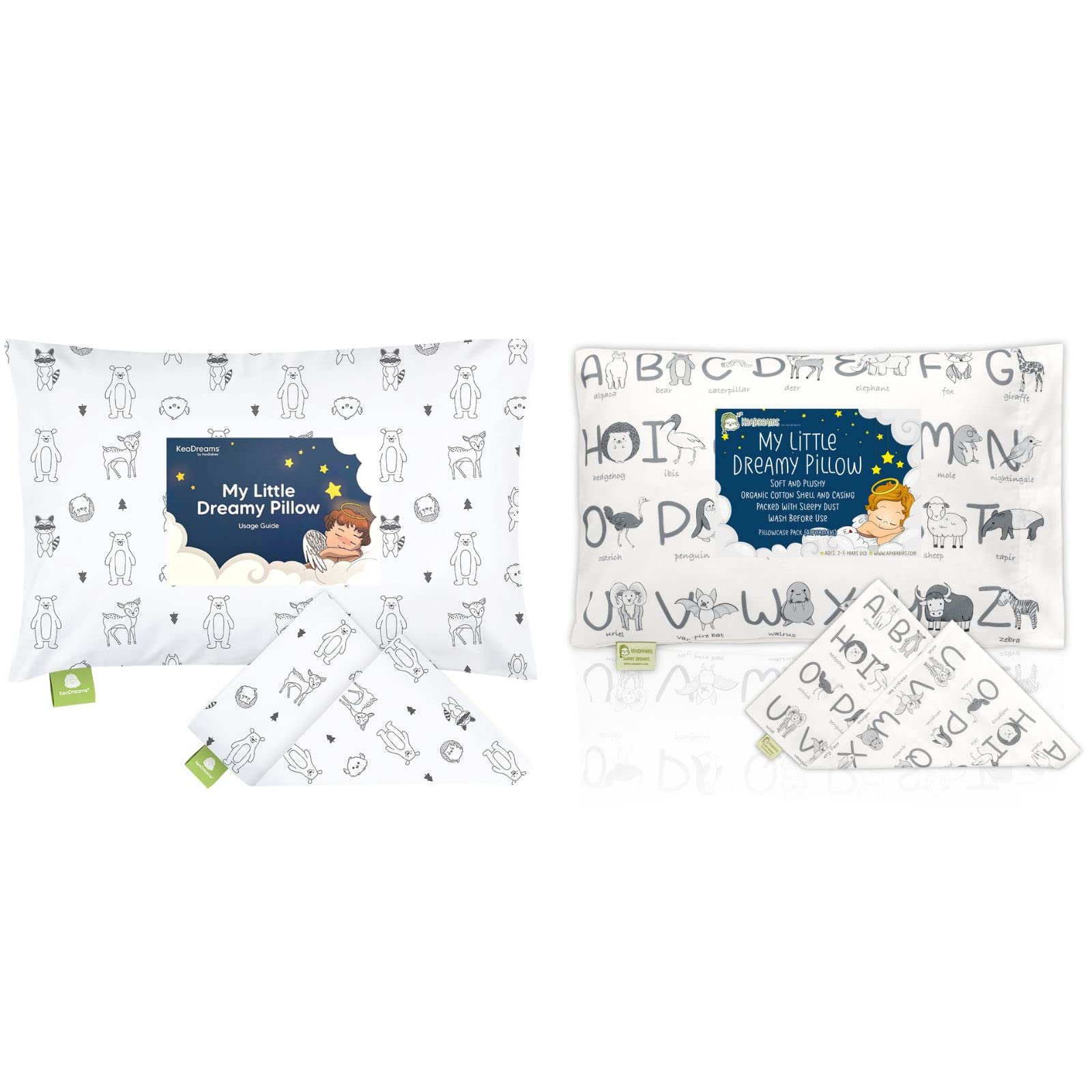 KeaBabies Toddler Pillowcase for 13X18 Pillow - Organic Toddler Pillow Case for Boy, Kids - 100% Natural Cotton Pillowcase for Miniature Sleepy Pillows - Toddler First Pillow