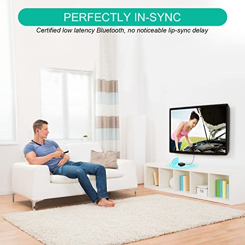 Giveet Bluetooth Headphones Earbuds for TV Watching, Wireless Neckband Earphones w/Bluetooth Transmitter Set for Optical Digital, RCA, 3.5mm Aux Ported TVs, 16Hrs Playtime, Plug & Play, No Audio Delay