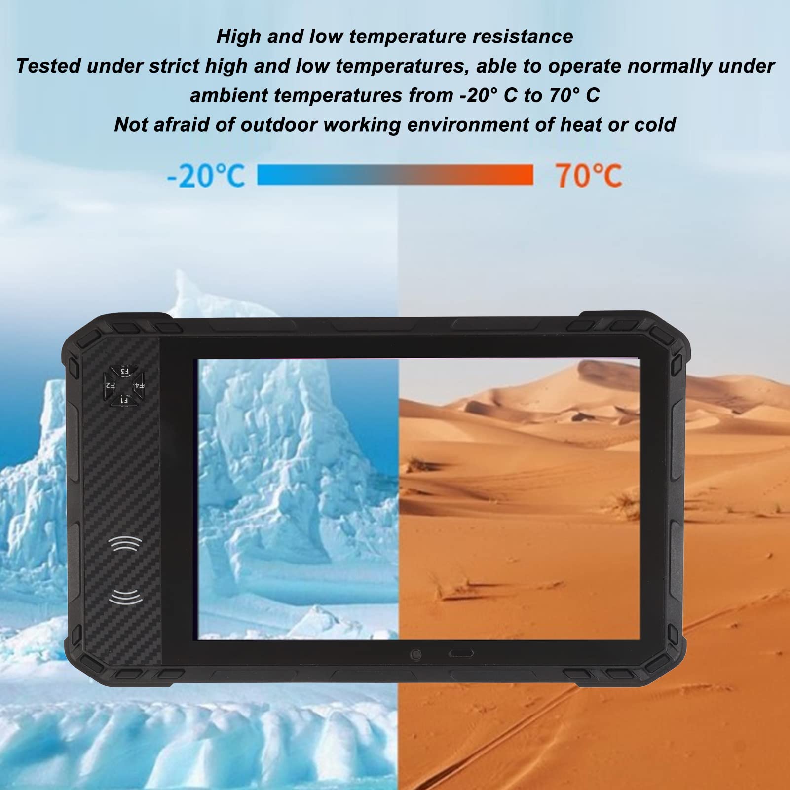 GLOGLOW Field Work Tablet, 2.4G 5.8G WiFi 256G Expandable IP68 Waterproof 8 Inch Rugged Tablet 100β240V 4G Network with NFC for Warehouses (US Plug)