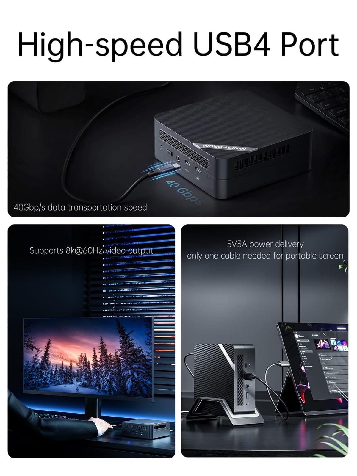 MINISFORUM UM690 Slim Mini PC,AMD Ryzen 9 6900HX Mini Desktop Computer AMD Radeon 680M 32GB DDR5 1TB PCIe4.0 SSD, Support 8K@60Hz HDMI 2.1/DP1.4/USB4 Output,4xUSB 3.2 Type A,Wifi6E&BT5.3