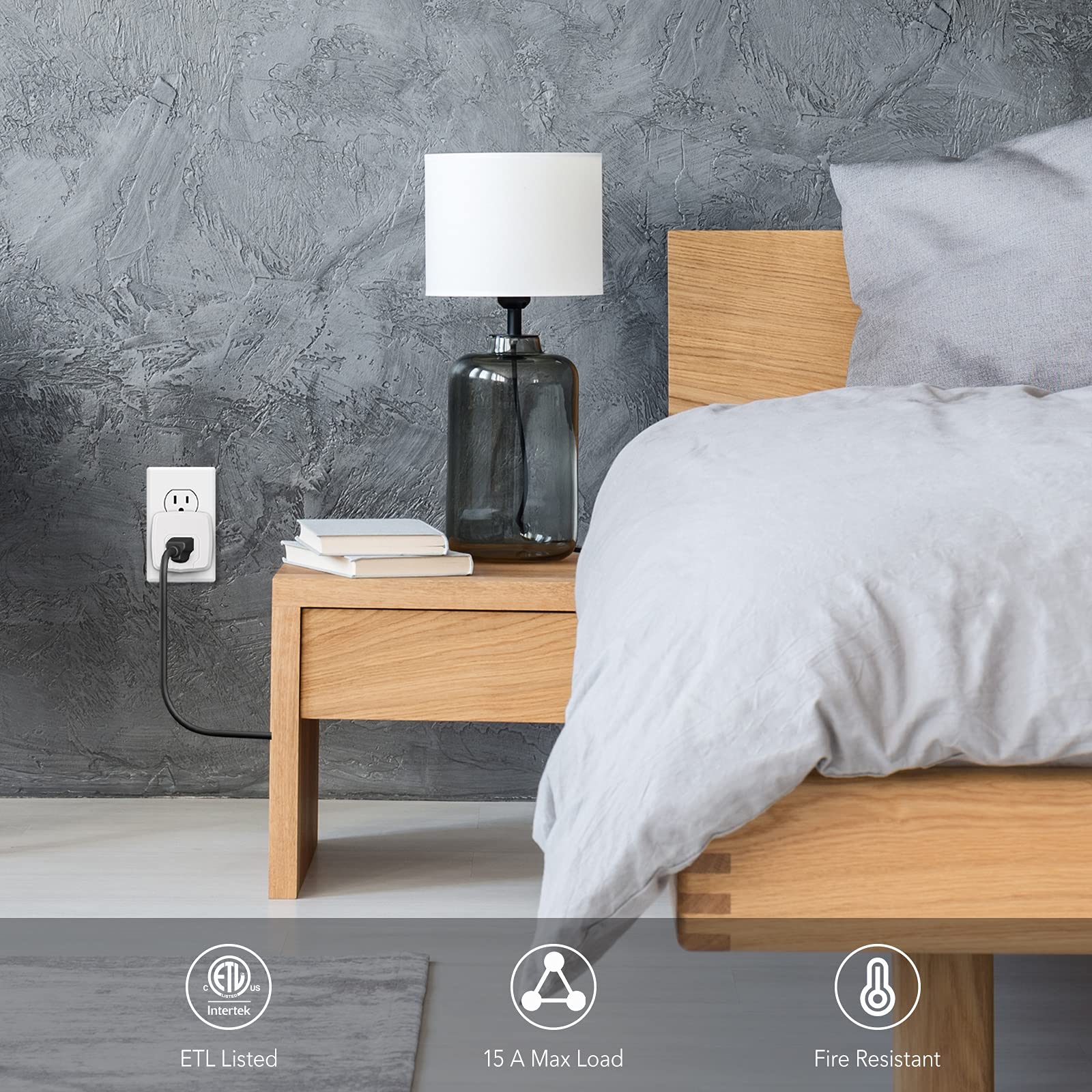 HBN Smart Plug Mini 15A, WiFi Smart Outlet Works with Alexa, Google Home Assistant, Remote Control with Timer Function, No Hub Required, ETL Certified, 2.4G WiFi Only, 1-Pack