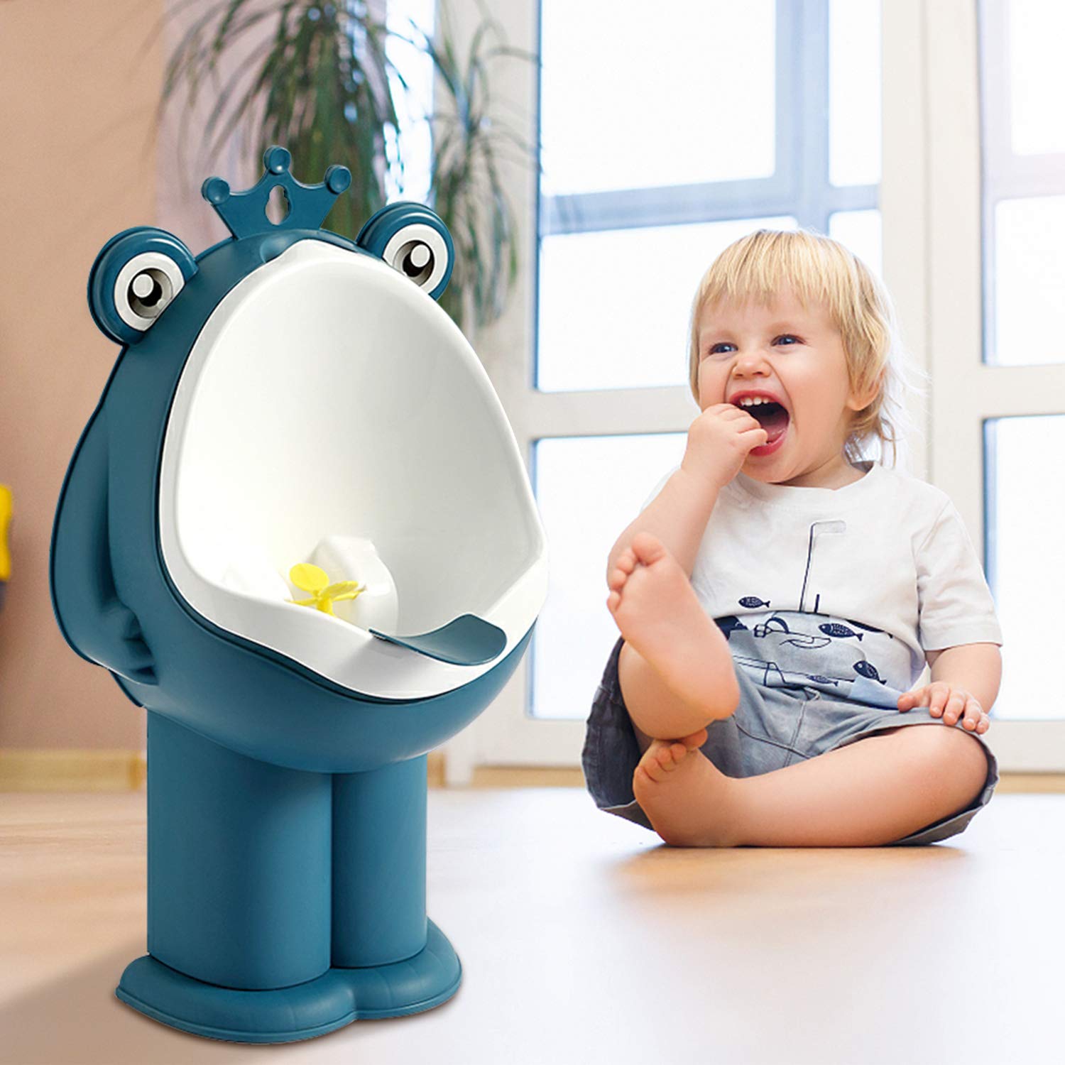 Hallo Potty Training Urinal Boy Urinal Kids Toddler Pee Trainer Bathroom Funny Baby Training Potties(DEEP Blue)