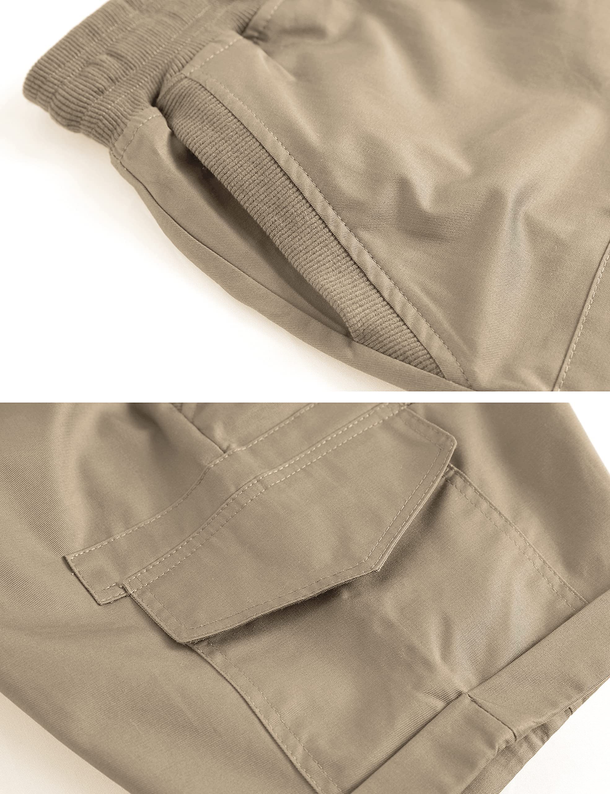 Hooever Women's Hiking Cargo Shorts with 6 Pockets Outdoor Summer High Waist Bermuda Shorts (Khaki-M)