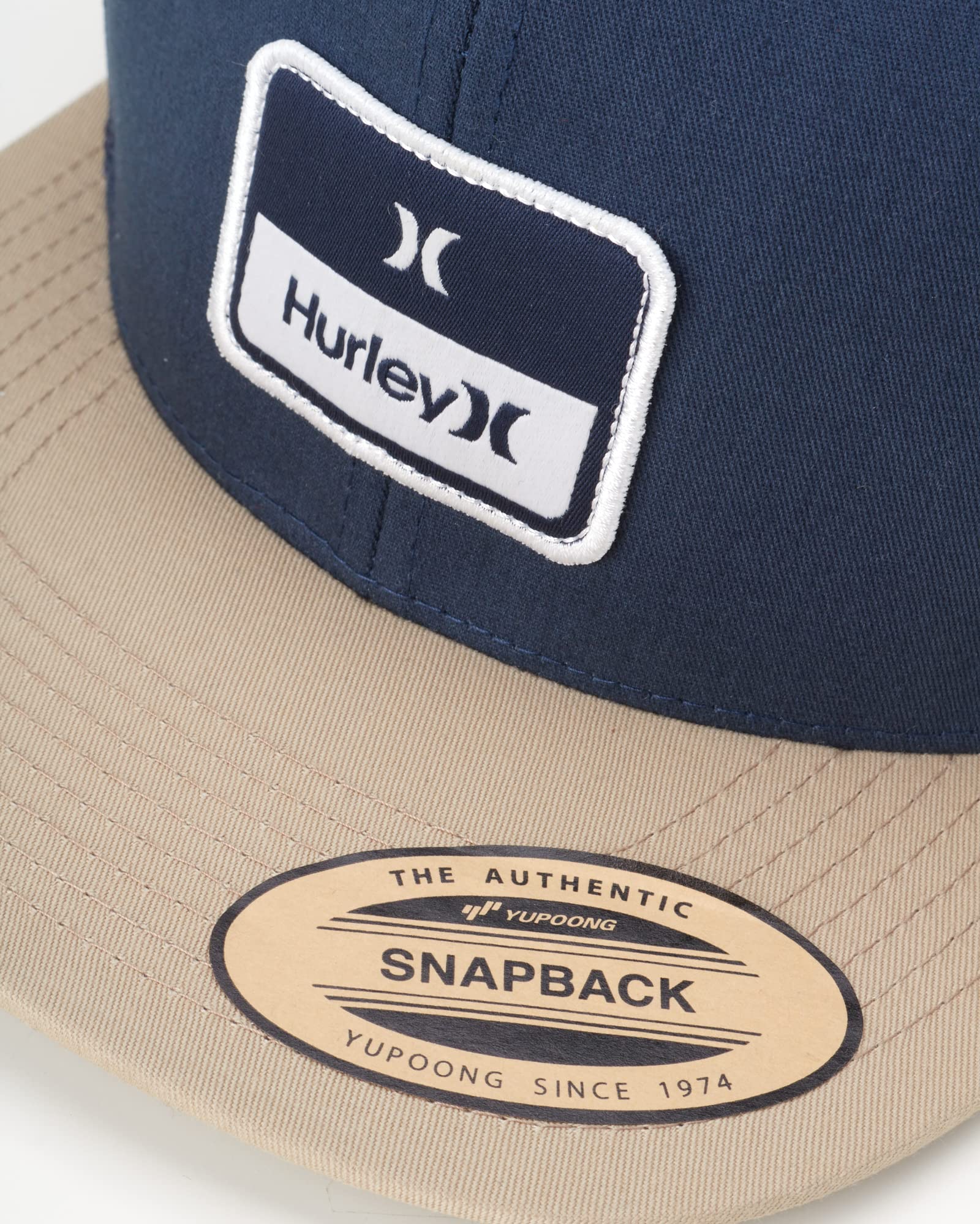 Hurley Men's Hat - Stacked Flat Brim Trucker Cap, Size One Size, Navy