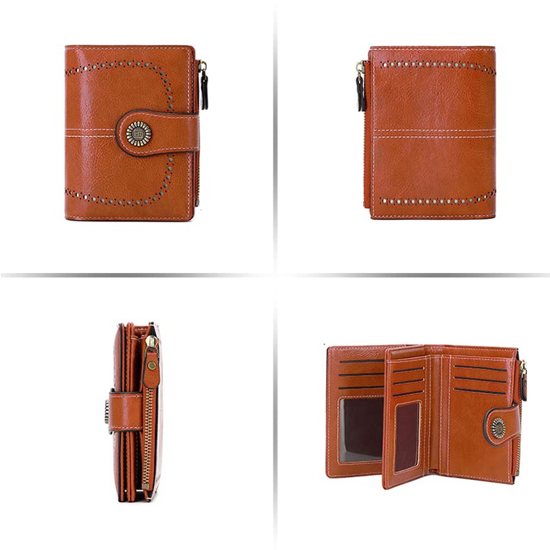JEVIYO Ladies Credit Card Holder Phone Wristlet Clutch Wallet for Women Brown Wallet