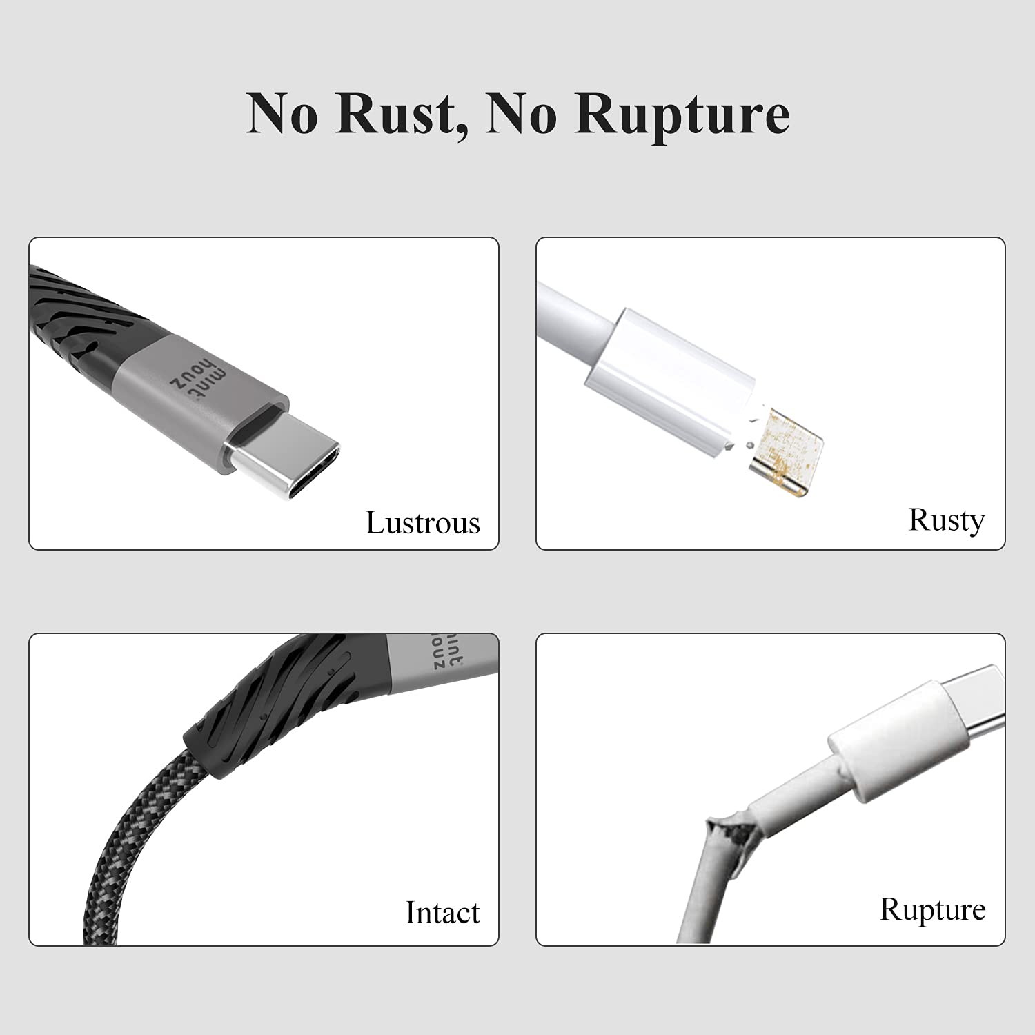 Minthouz USB C 60W Cable 3A Fast Charge - USB A to Type C Charge Cable, Compatible with Samsung Galaxy S10 S9 S8 Plus Note 9 8, Huawei, Moto Z Z2, LG V30 V20 [1-Pack 6ft]