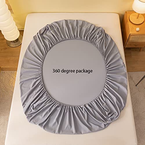 Hotel Bedding Sheets,Thick Brushed Solid Color Mattress Protector, Bedroom Hotel Mattress Topper, Fit 12"/30cm Deep Mattress,Yellow,150x200cm+30cm