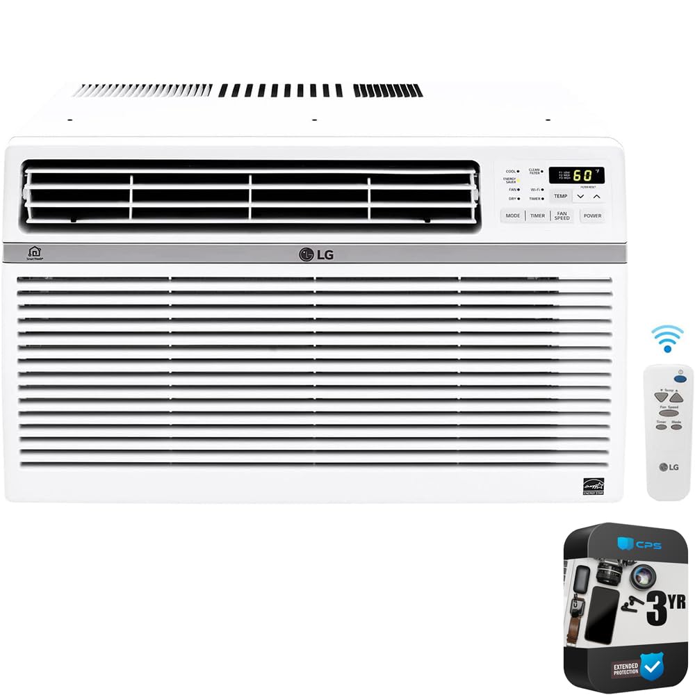 LG 12,000 BTU Smart Window Air Conditioner with Fan, White (Renewed) Bundle with 3 Year Enhanced Protection Pack