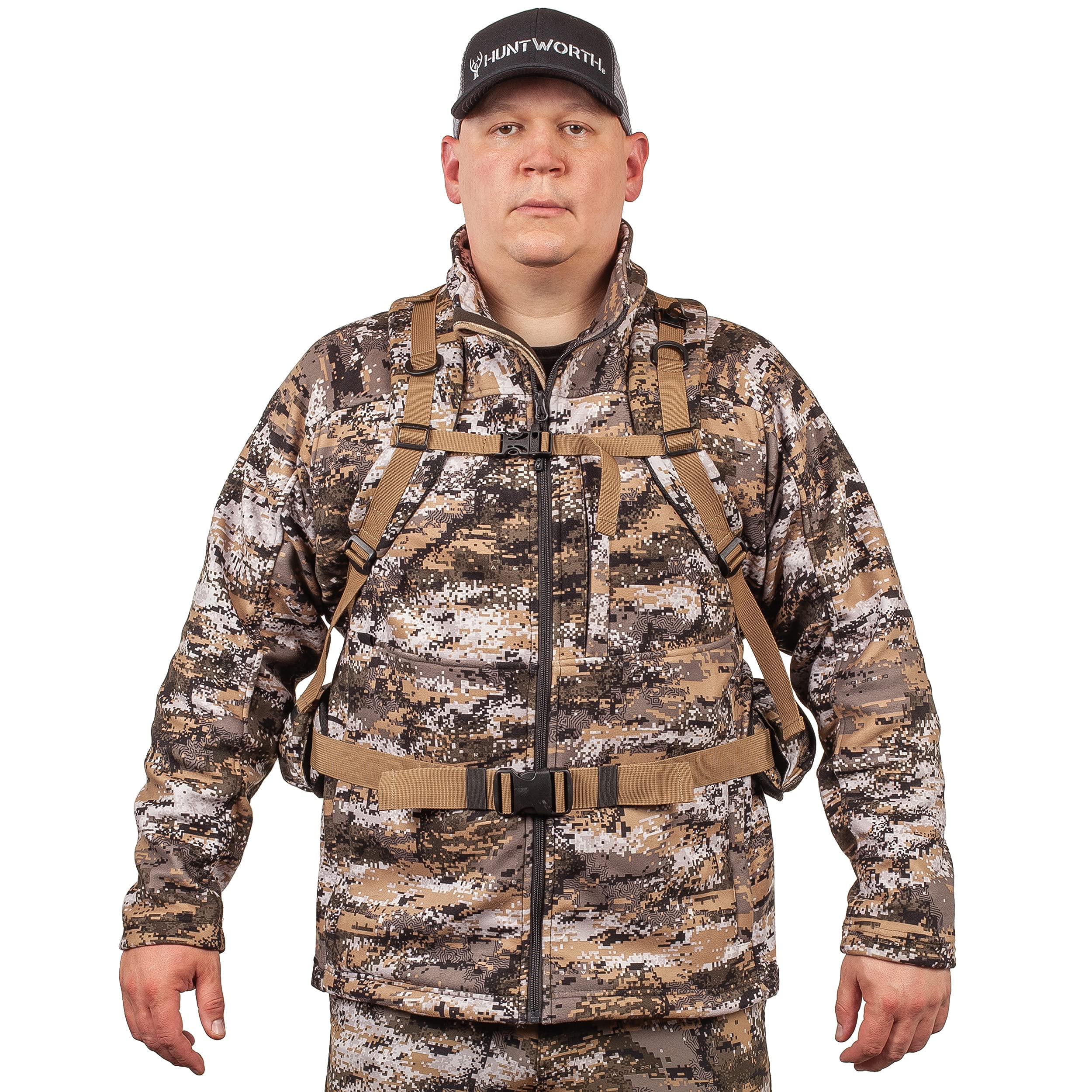 Huntworth Hickory Light Hunting Backpack With Weight Suspension System, Compatible Hydration Backpack, Water Ressitant And Plenty Storage Space, 3Lb Disruption Camo Backpack