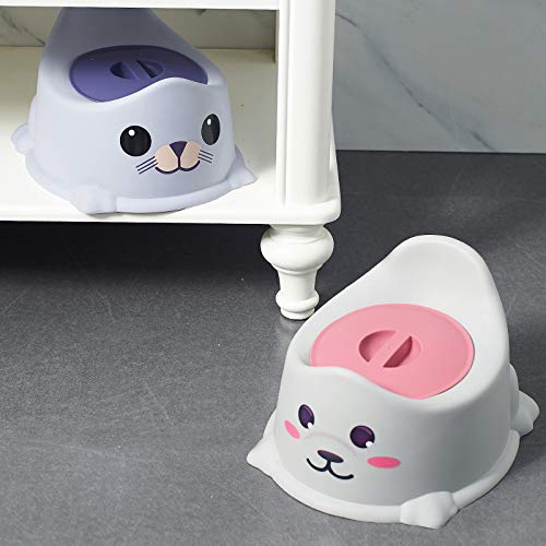 Misaso Baby Potty with Backrest Portable Pot Baby Boy Cute for - Purple