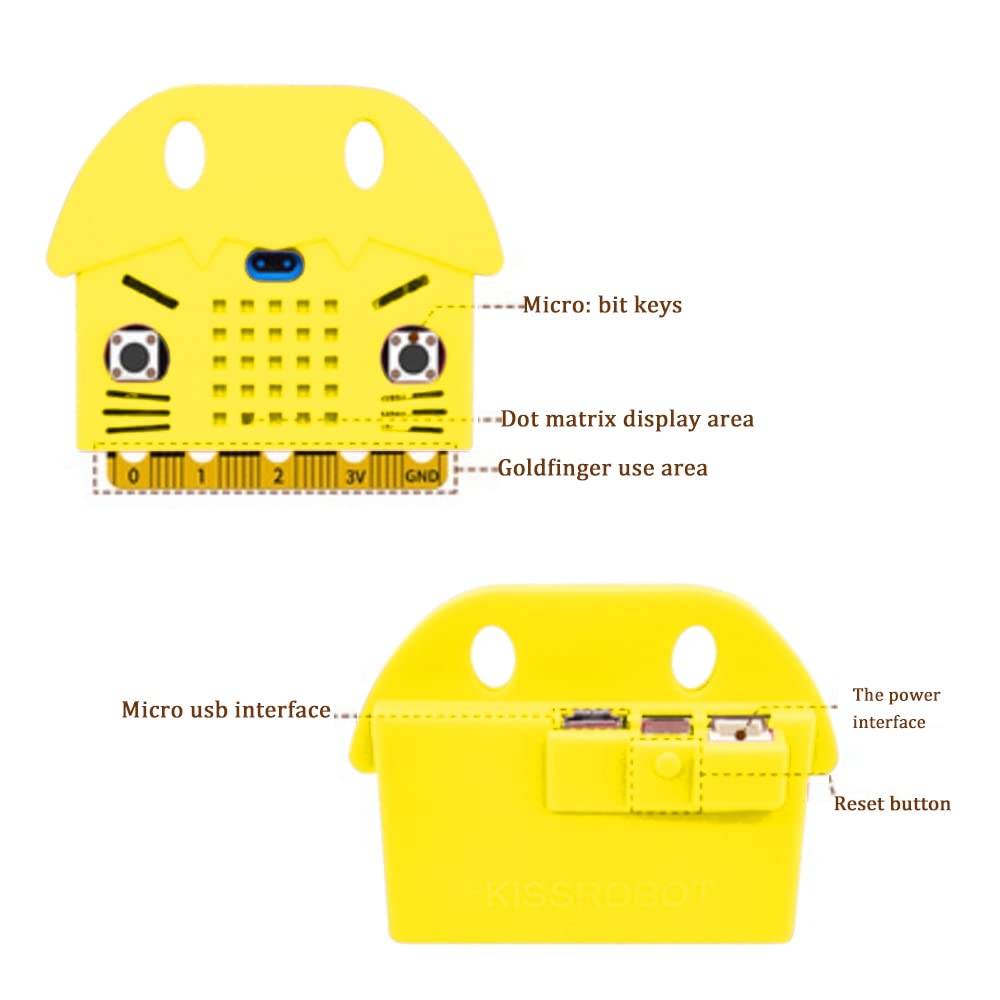 Misaso BBC Microbit Go Kit BBC Programmable Learning Development Board with Protective Case+Battery Box