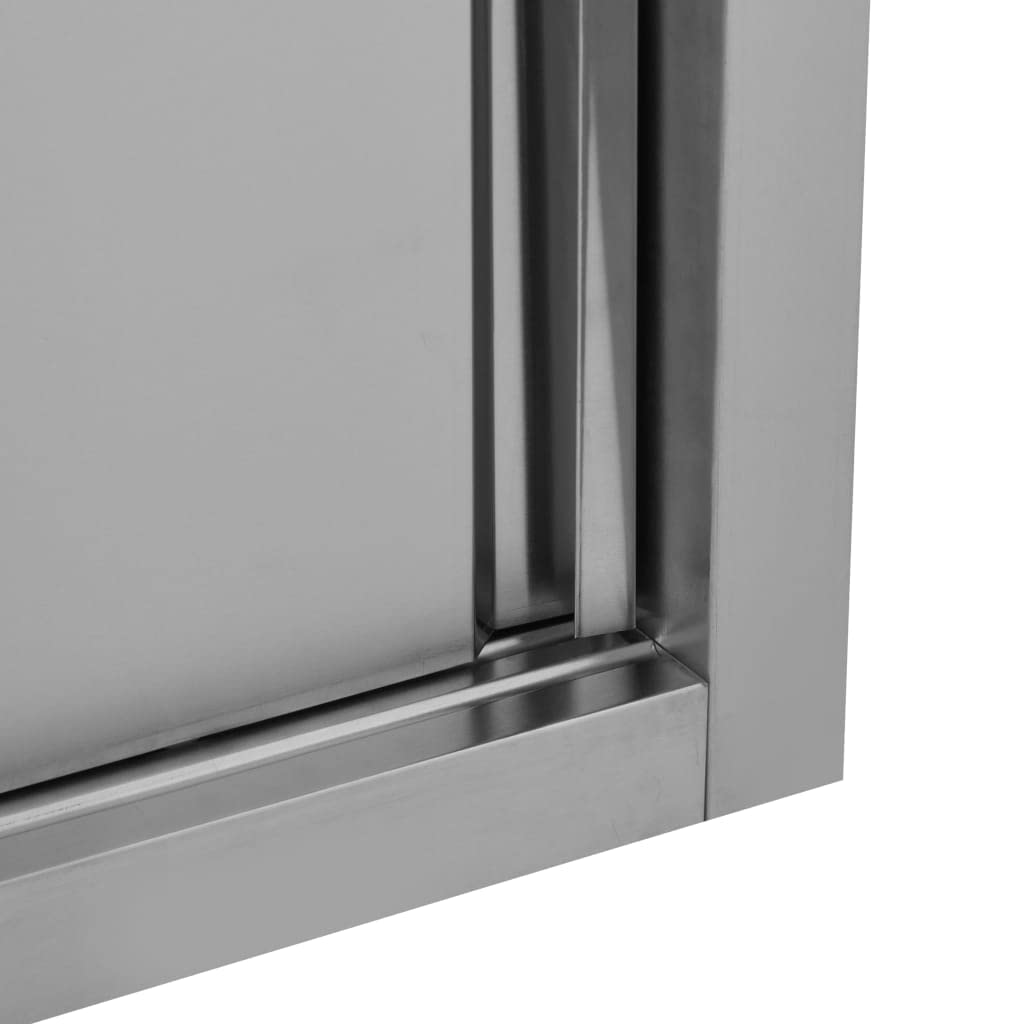 GOLINPEILO Stainless Steel Kitchen Wall Cabinet Storage with 2 Sliding Doors, Wall Cupboard Wall-Mounted Storage Cabinet Organizer for Kitchen Living Room 35.4" x 15.7" x 19.7"