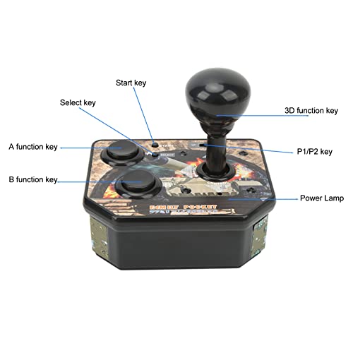KUIDAMOS Game Console Joystick, High Resolution Graphics Classic Games Double Joystick Gaming System Portable Excellent Sounds Black for Travel