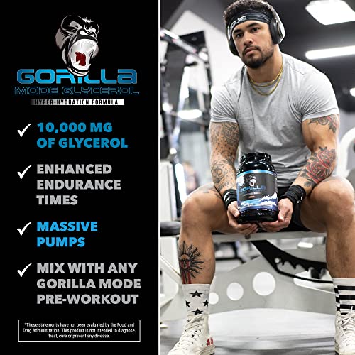 Gorilla Mode Glycerol Pre-Workout - Hydrating Pre-Workout Formula for Intense Pumps · Intramuscular Hyper-Hydration · Increased Power & Endurance / 1270 Grams (Lemon Lime)