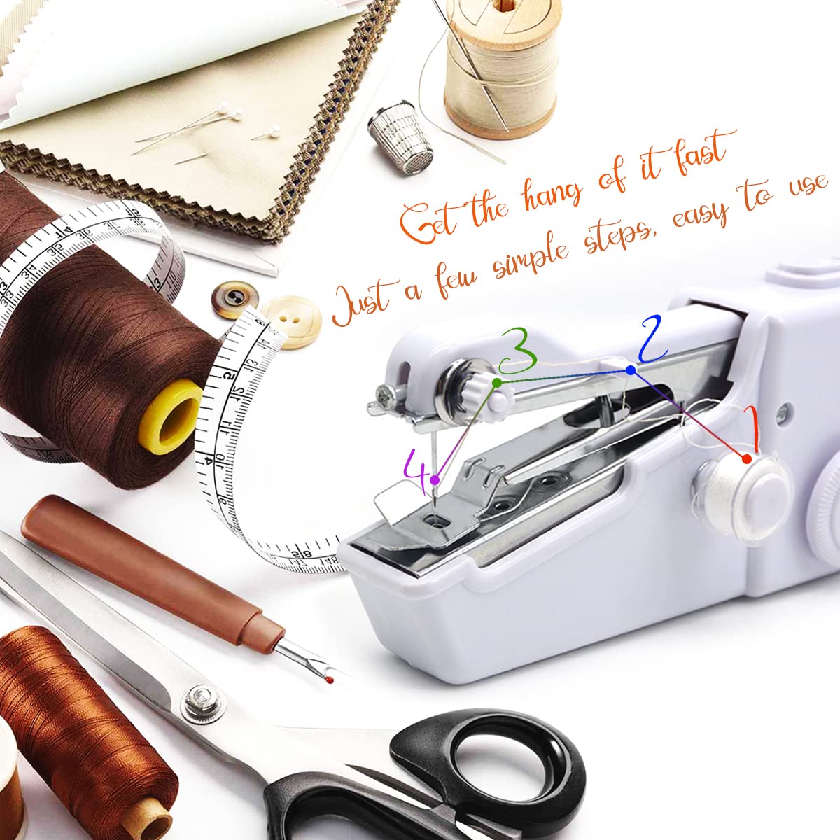 GL2U Handheld Sewing Machine Portable Small Hand Sewing Machine for Travel, Mini Hand Held Sewing Machine for Beginners
