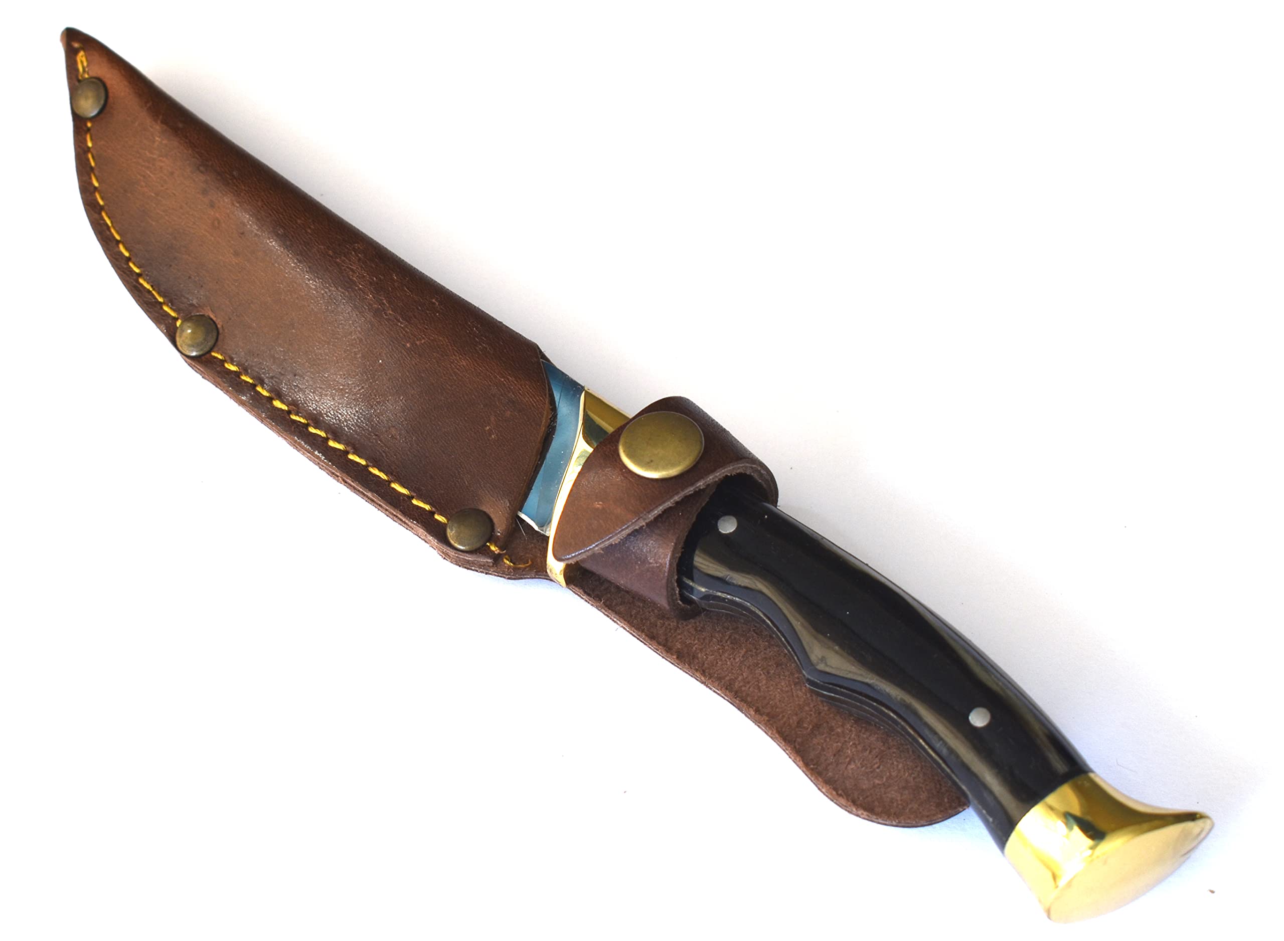 Hunting Cretan Knife Black Horn Handle Stainless Steel Blade 21cm by Greek Crafts