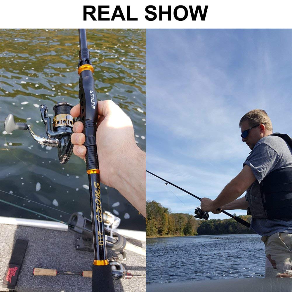 Goture Telescopic Spinning Fishing Rod Saltwater Freshwater Travel Retractable Rods Poles for Trolling Surf Casting,Super Hard Carbon ¡