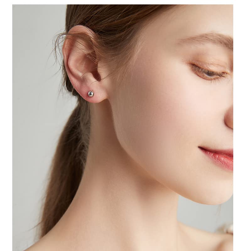 Hopply Screw on Earring Backs for Women,Hypoallergenic Surgical Steel Stud Earrings Ball Star Circle Simple Geometric Cartilage Helix Flat Back Piercing Earrings