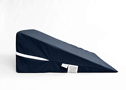 Hermell Products Foam Slant with Blue Polycotton Zippered Cover, 10-Inch