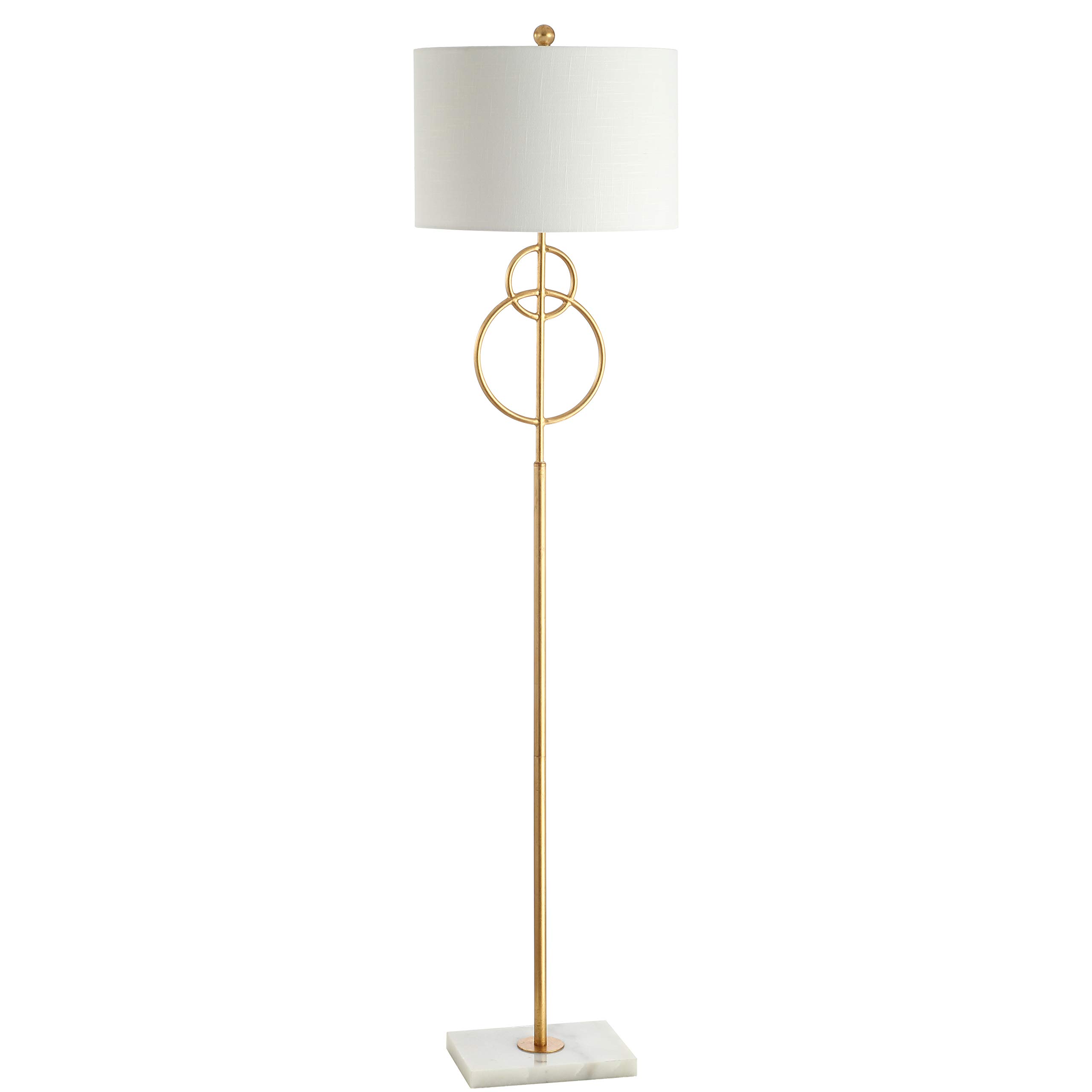 JONATHAN Y JYL1097A Haines 60" Modern Circle Marble/Metal LED Floor Lamp Classic,Glam,Transitional for Bedrooms, Living Room, Office, Reading, Gold